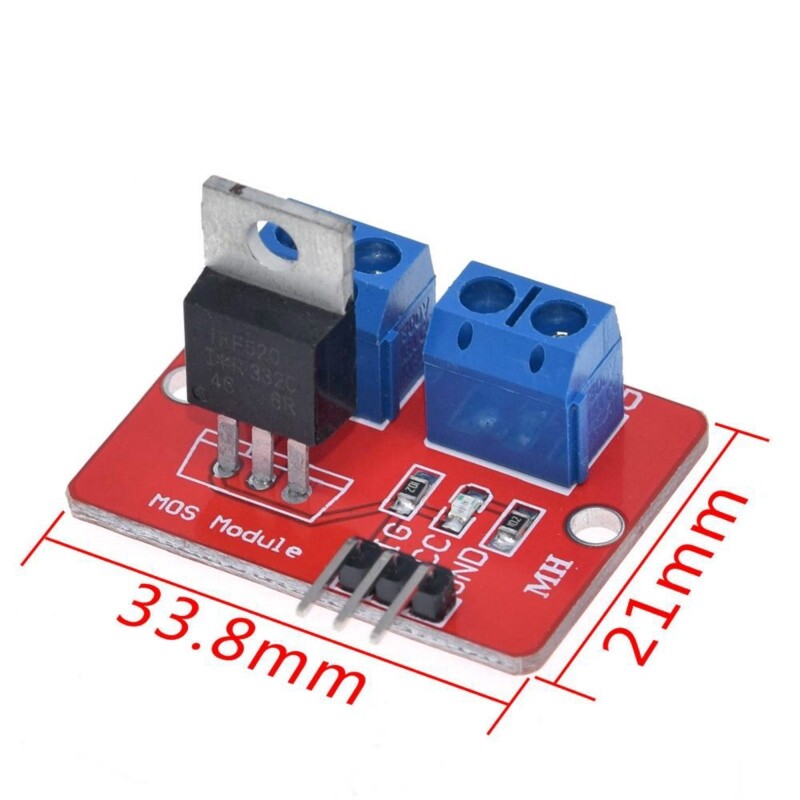 5Pcs 0-24V Top Mosfetปุ่มIRF520 MOSโมดูลไดร์เวอร์สำหรับArduino ARM MCU ...