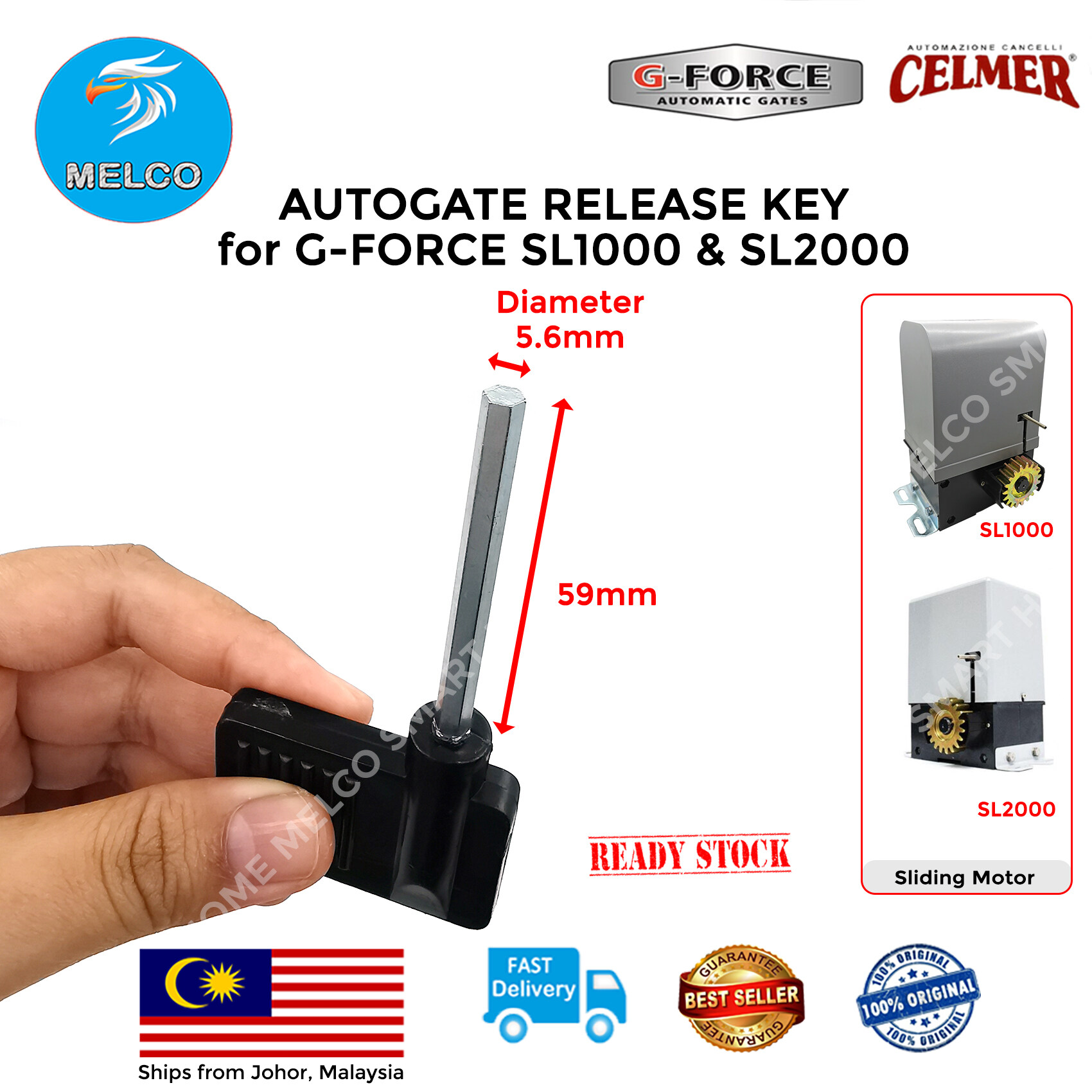 Autogate Motor Release Key DC Sliding motor kunci autogate release key ...
