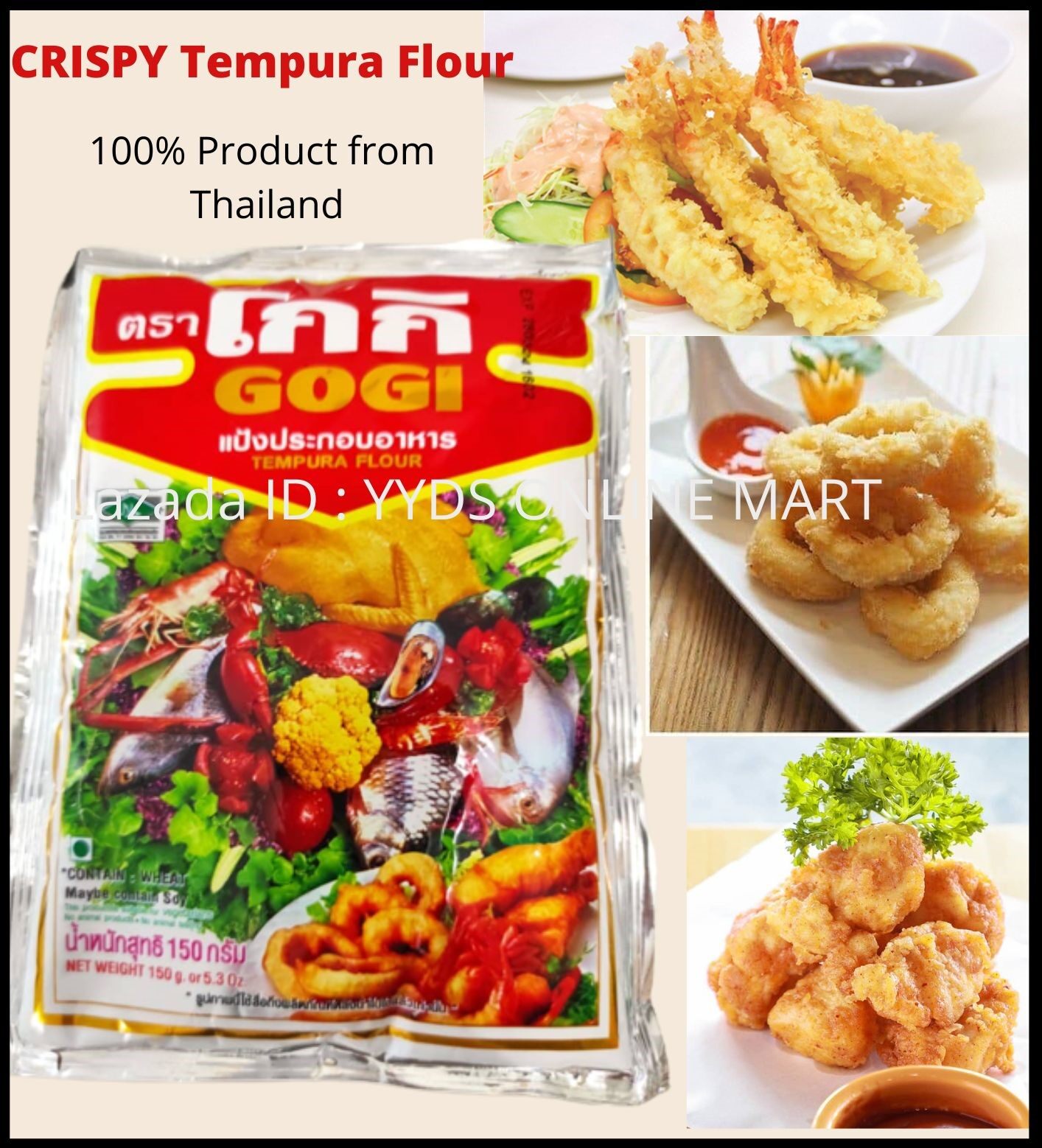 [THAI PRODUCT] GOGI CRISPY TEMPURA FLOUR Fried Chicken Prawn Squid ...