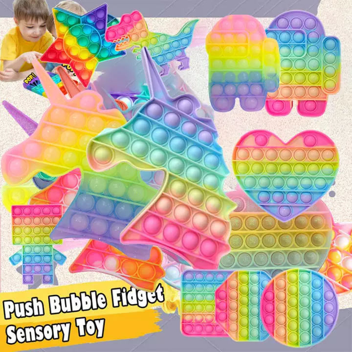 Push Pop it Fidget Toy Dyeing Push Pop Pop Bubble Sensory Fidget Toy ...