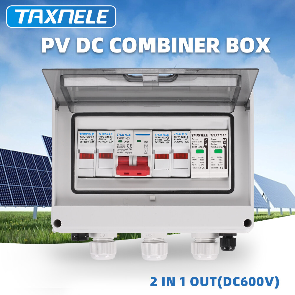 PV Combiner Box 2 input 1 output Solar photovoltaic Surge Lightning ...