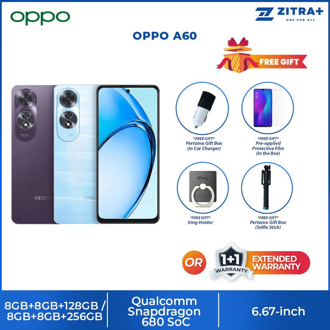 OPPO A60 (8GB+8GB+128GB / 8GB+8GB+256GB) | 5000mAh | 45W wired | 6.67 ...