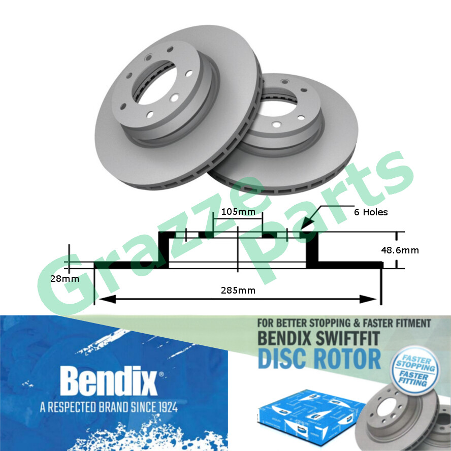 (1 pc) Bendix Swiftfit Disc Brake Rotor Front for BR2732 / 43512-26190 Toyota Hiace KDH200 | Lazada