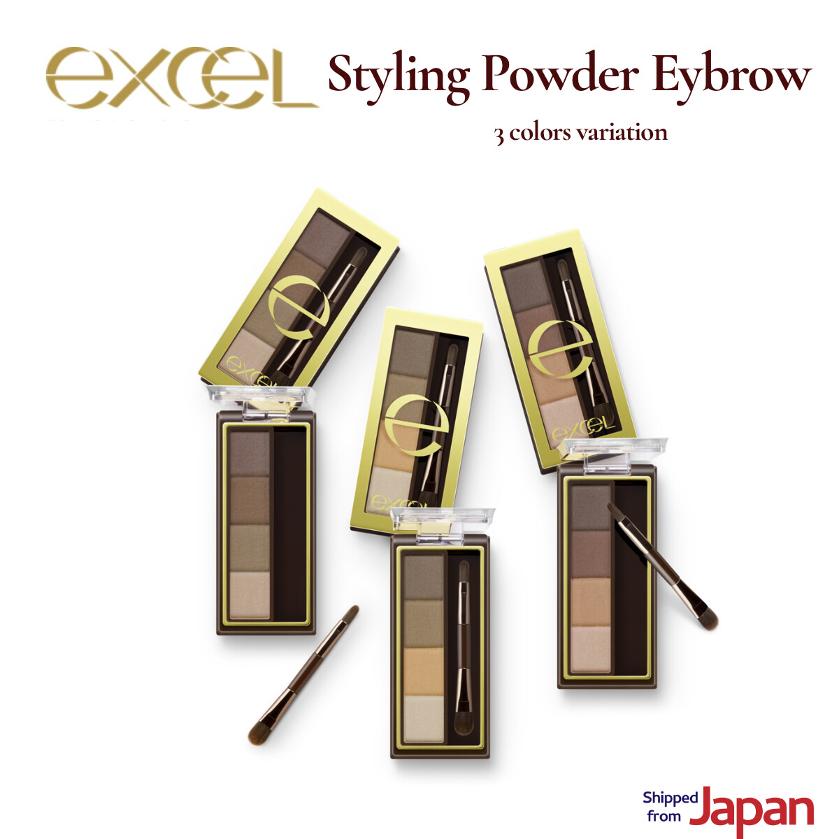 EXCEL Styling Powder Eyebrow Powder Type Eyebrow 4 colors in one ...
