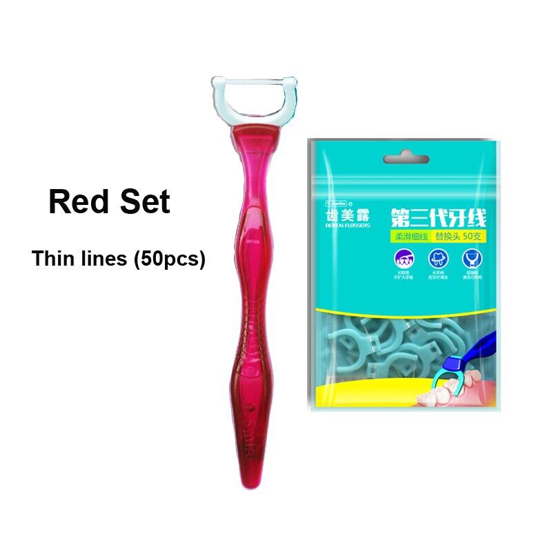 Replaceable Dental Floss Super Fiber Flat Wire Soft Floss Hilo Dental ...