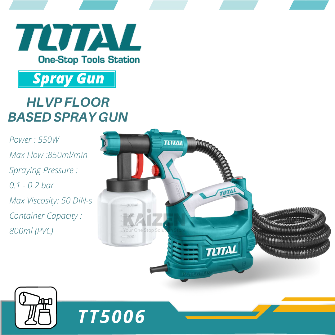 TOTAL 500W Electric Floor Based Spray Gun HVLP Model: TT5006 / TT5006-2 | Lazada