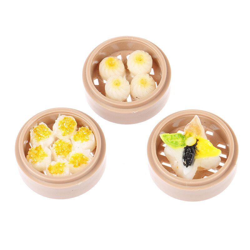 JiaShuo Baby PIEN 1x ตะขอแขวนบ้านตุ๊กตาอาหารจีนนึ่งติ่มซำตะกร้า ...