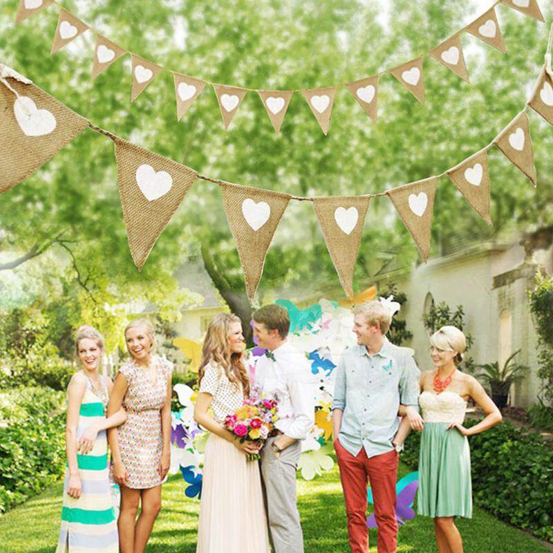 ILADA Dinning Party Burlap Triangle Flag Rustic Birthday Party ...