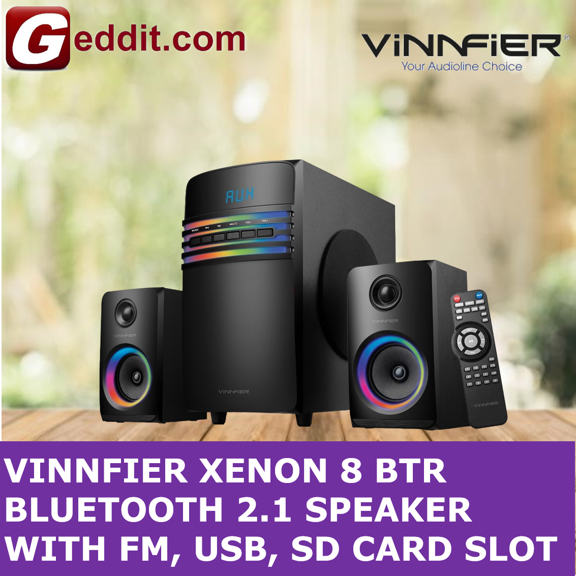 VINNFIER XENON 8 BTR BLUETOOTH 2.1 SPEAKER WITH FM, USB, SD CARD SLOT ...