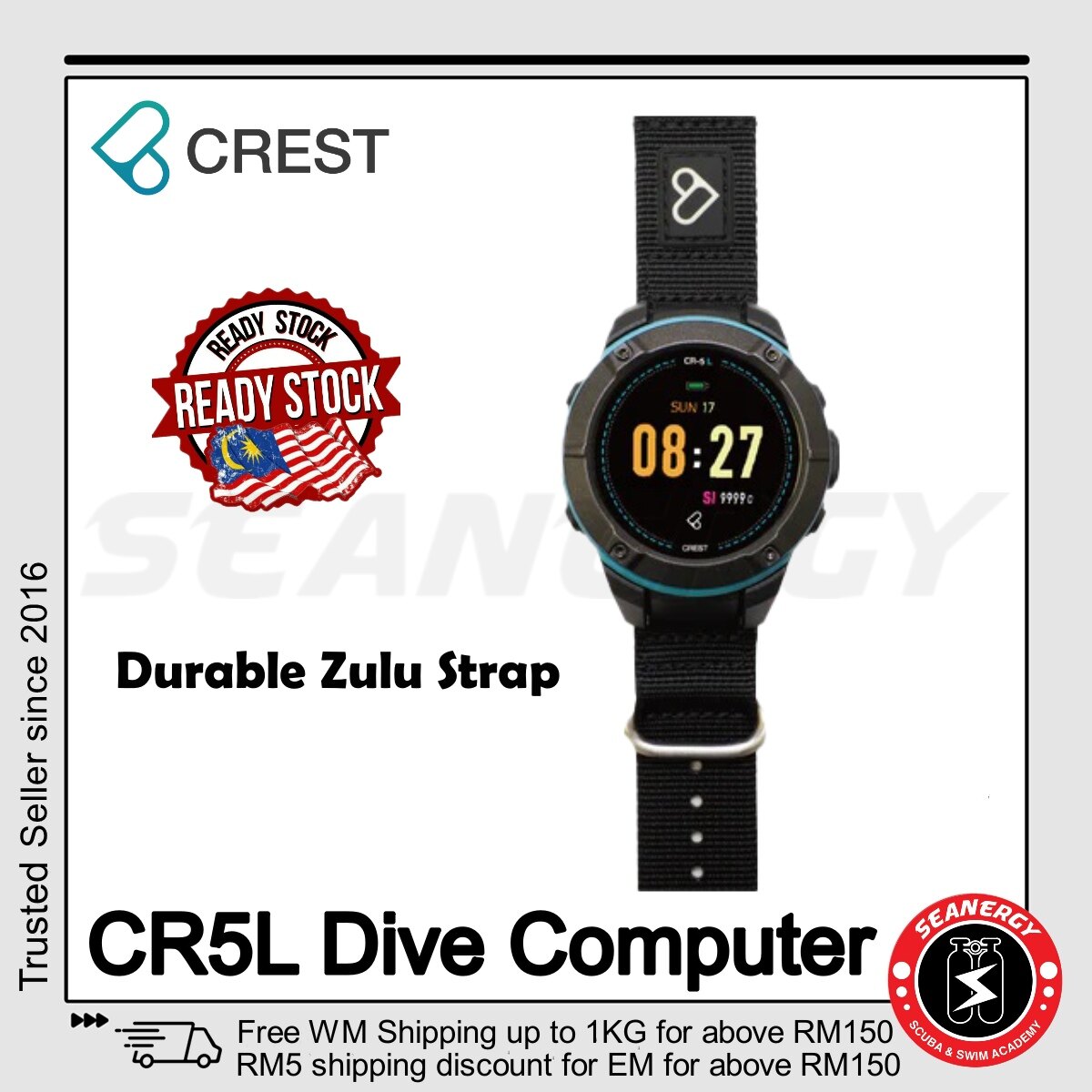 Crest CR5L Dive Computer for Scuba Diving Freedive Nitrox Heart Rate ...