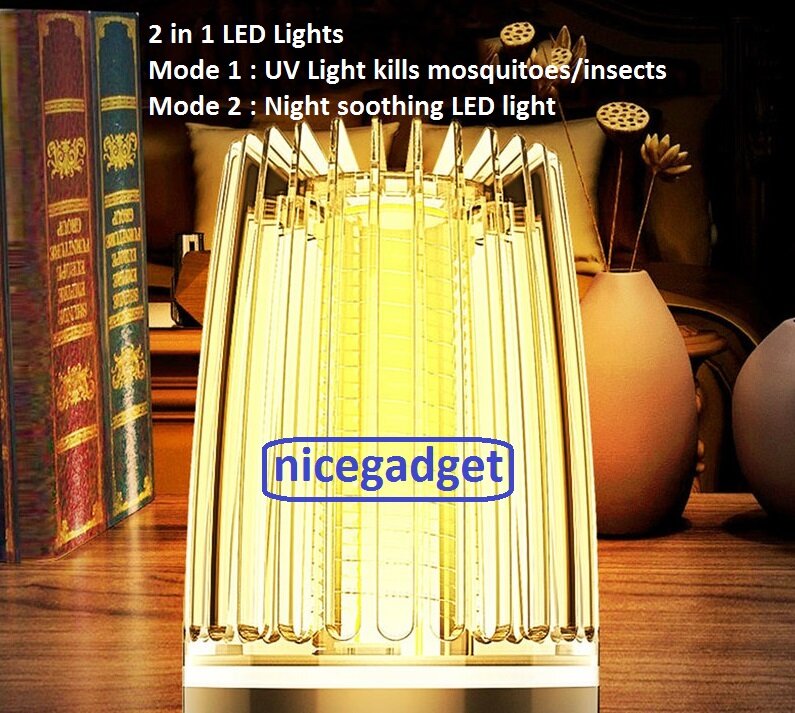 Rechargeable 4000 mAh Portable 2 in 1 Mosquito Insect Killer Trap LED ...