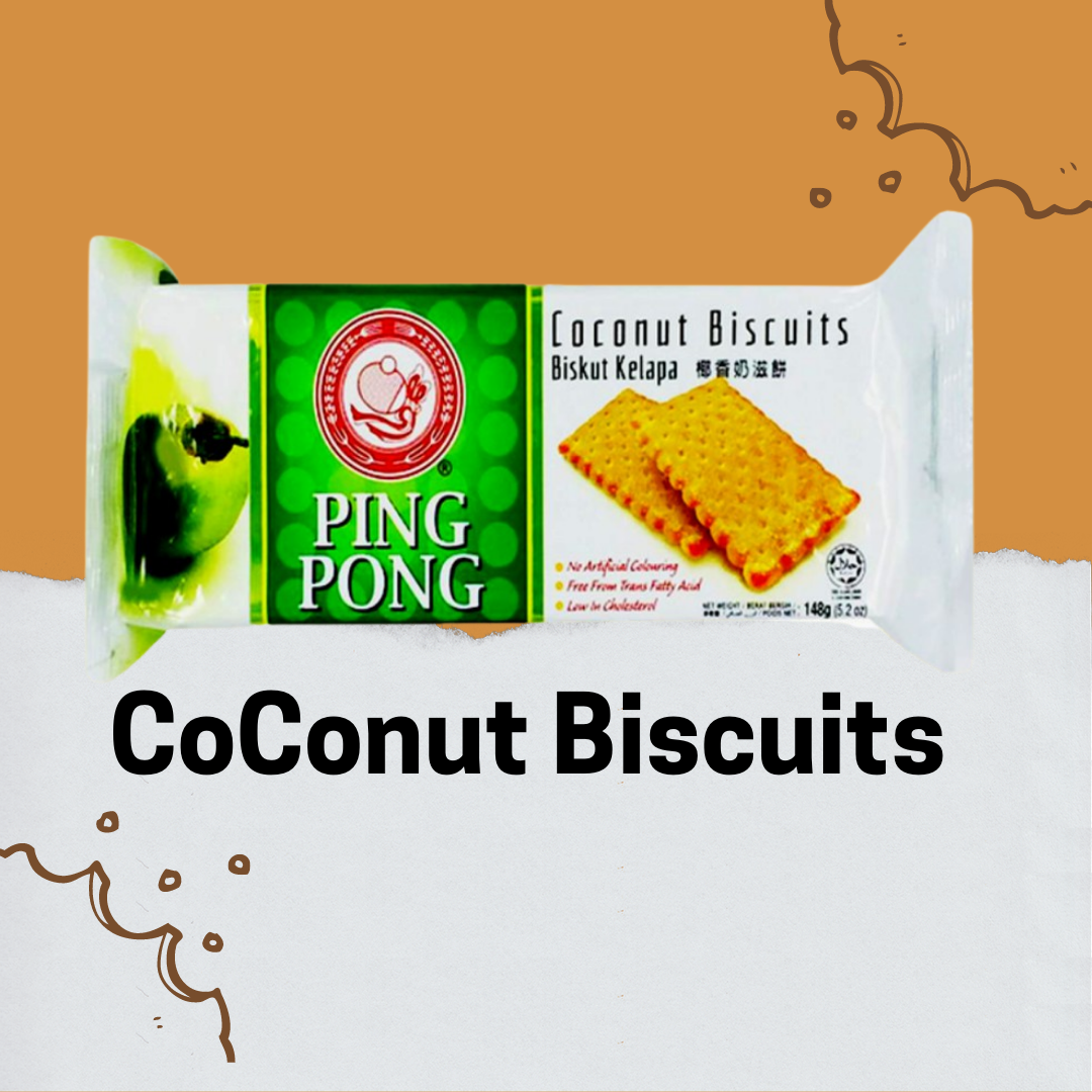 Cap Ping Pong Coconut Biscuits/ Biskut Kelapa -148g | Lazada
