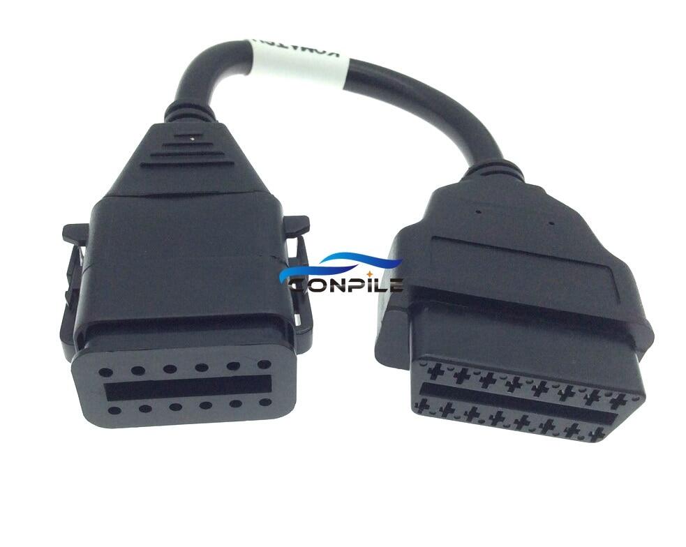 12Pin To OBDII OBD2 16Pin สำหรับ Komatsu สำหรับ Cummins Diagnostic สาย ...