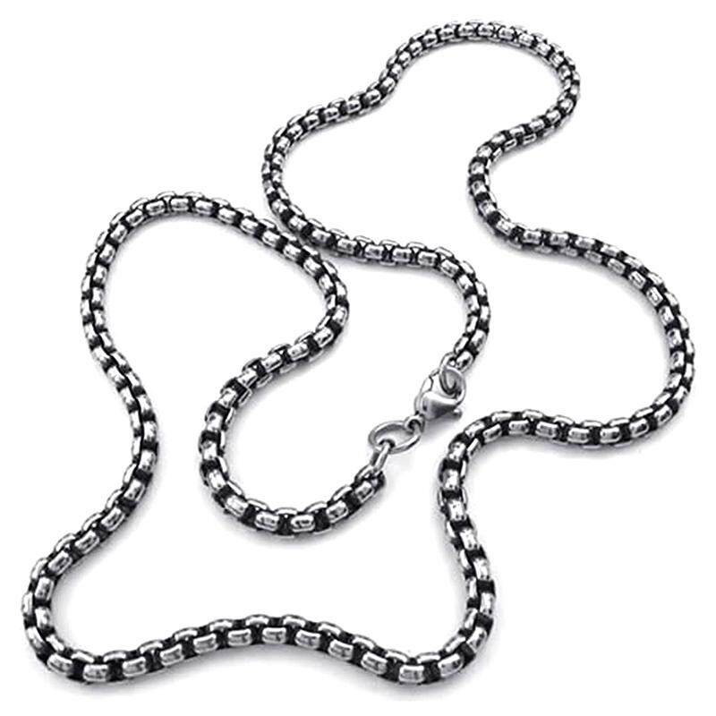 Jewelry Necklace for Men - Chain - 4mm Biker Retro Link - Stainless ...