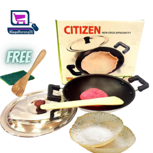CITIZEN Non Stick Appachatty Appam Pan 22cm Aappa Pathra Pan With Lid ...