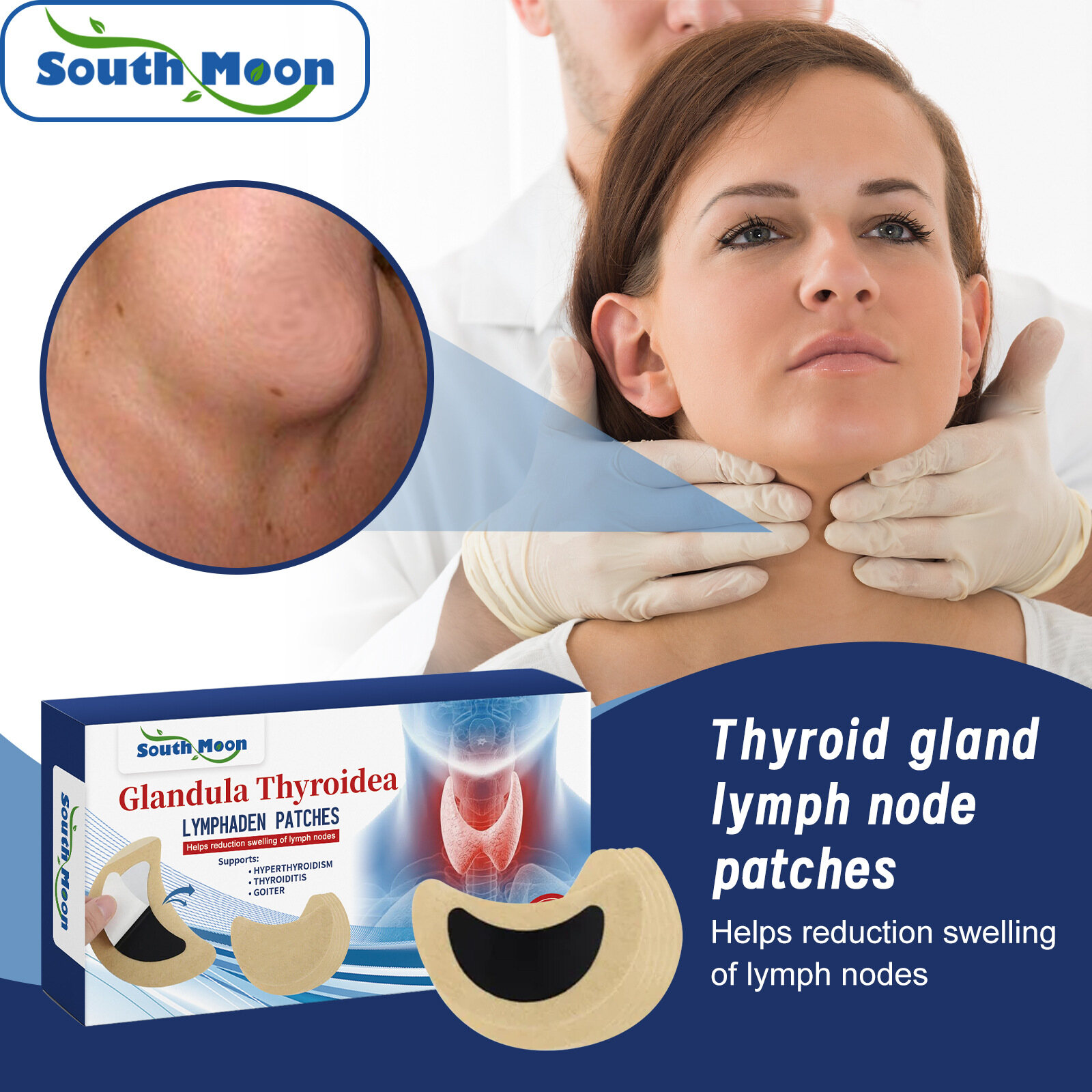 South Moon Thyroid Gland Lymph Node Patches Glandula Thyroidea ...