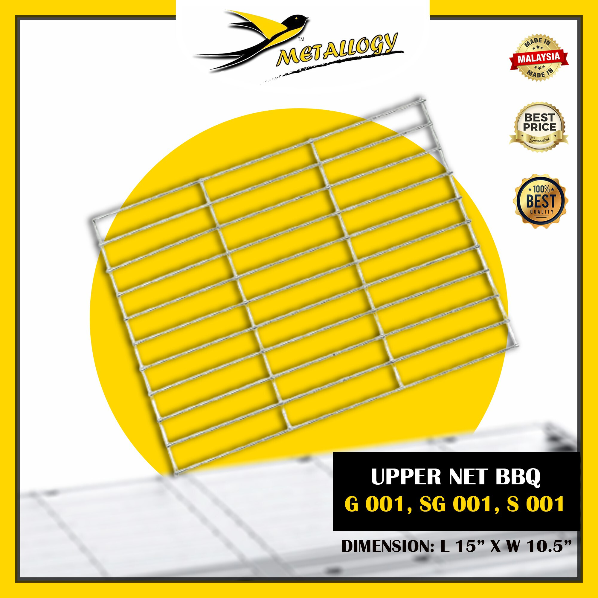 Metallogy BBQ Barbecue Grill Net Jaring Besi BBQ Pemanggang Camping ...