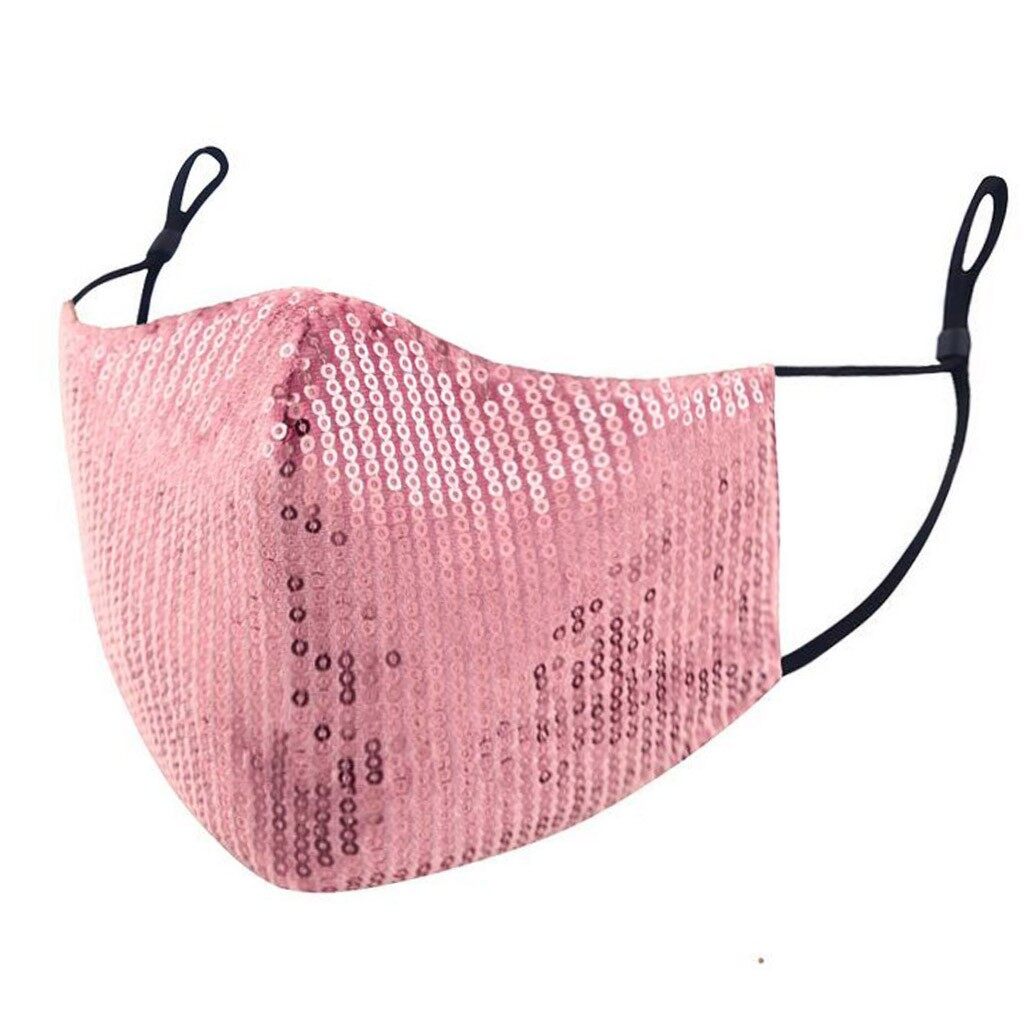 11PC Women Sequins Cotton Mask Washable Breathable Mask Festival Mask ...