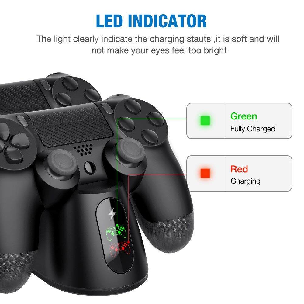จาก XspaceX PS4 Charger, PS4 Wireless Charger Dual USB Fast CHARGING ...