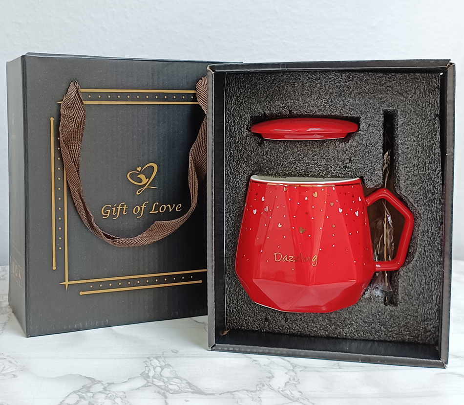 【EONMIR】Diamond Single Mug Gift Box Set with Lid & Spoon / Twinkle Star ...