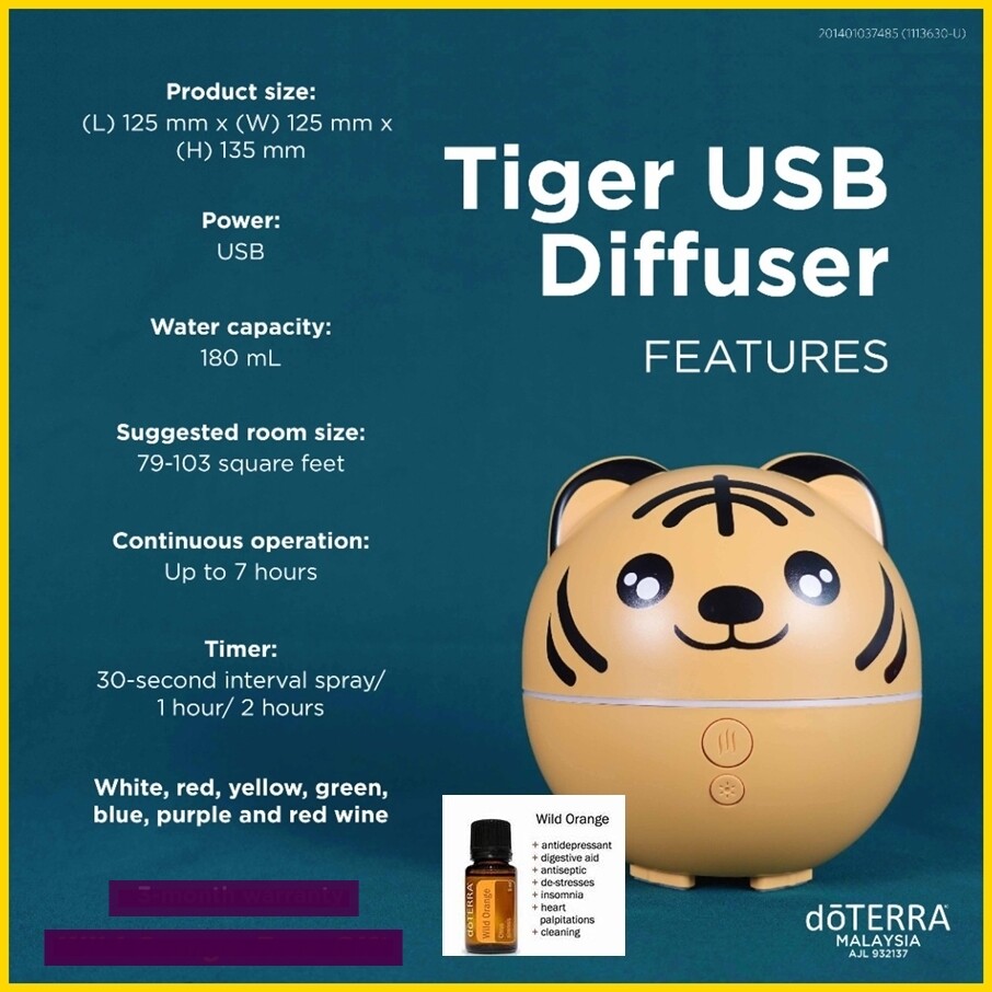 doTERRA TIGER DIFFUSER - Ultrasonic unit with choice of 7 switching ...