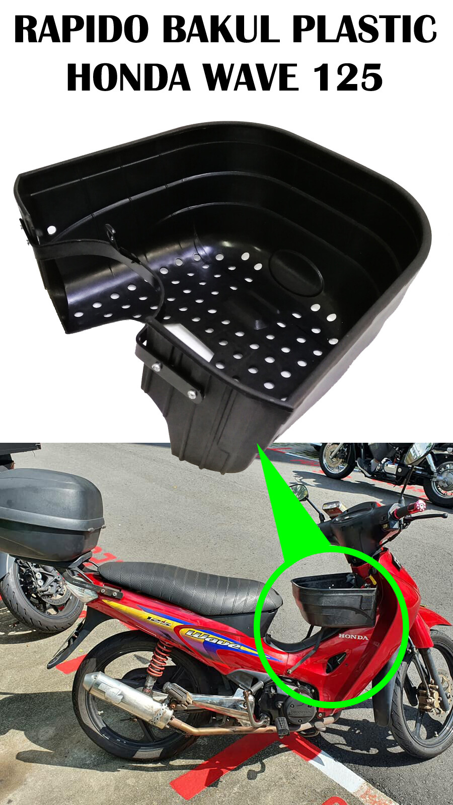 RAPIDO Basket Bakul Plastic Honda Wave125 | Lazada