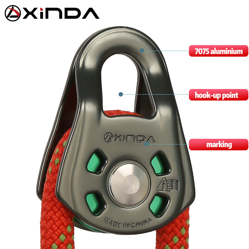 XINDA Professional ขนาดเล็ก Single Pulley Gear Ball แบริ่งปีนเขา Rock ...