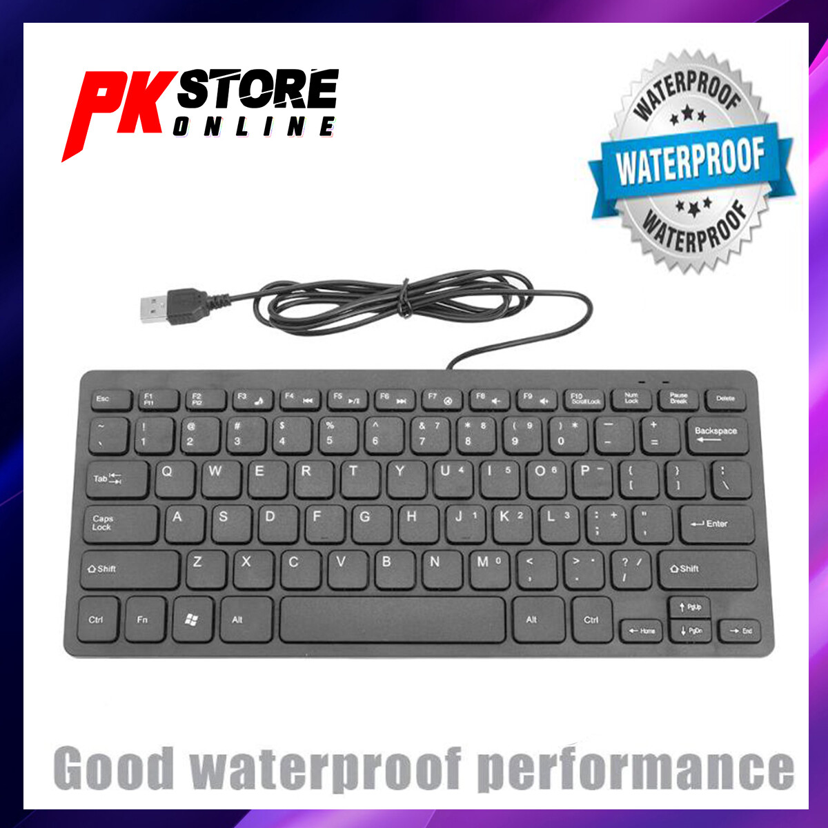 K1000 78KEYS ULTRA SLIM USB WIRED MINI KEYBOARD MULTI-FUNCTION WIRED ...