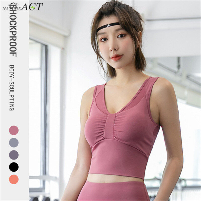 NATUREACT Sports Bra for Women Gym Shockproof Mesh Quick-drying Bra ...