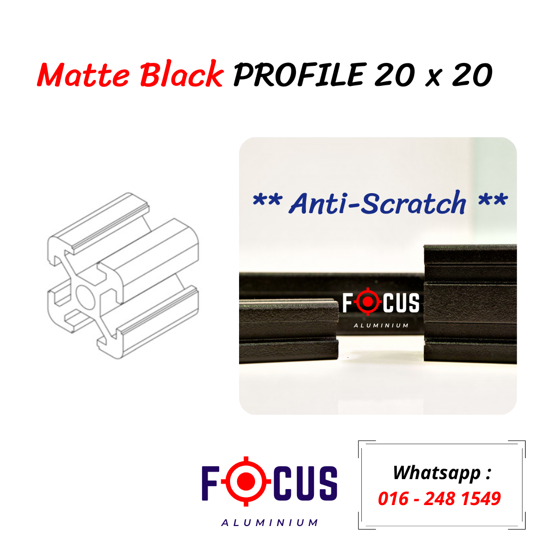 Black 20x20 Aluminium Profile 2020 Customise Length | Lazada