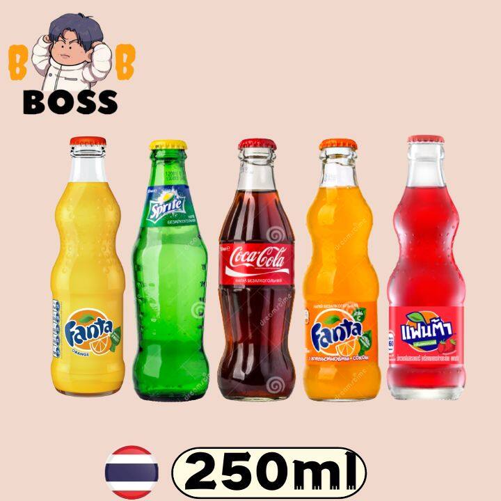 HALAL Thailand Sparkling Drink Glass Bottle Series Cola/ Sprite/ Fanta ...