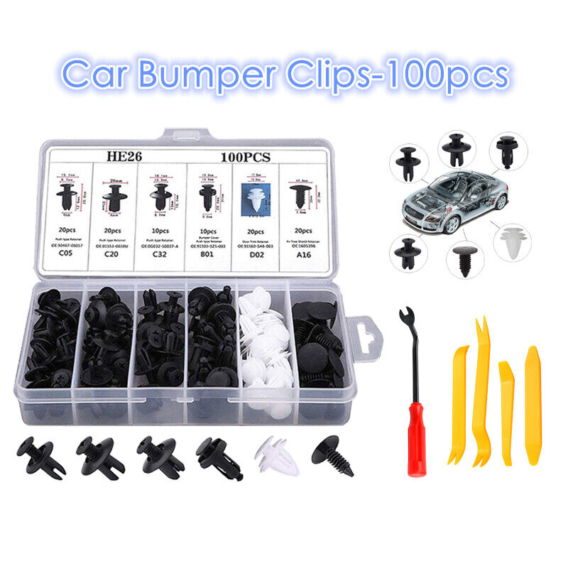 【Ann-Car】Universal 100PCS Car Fender Panel Plastic Rivet Fasteners Push ...