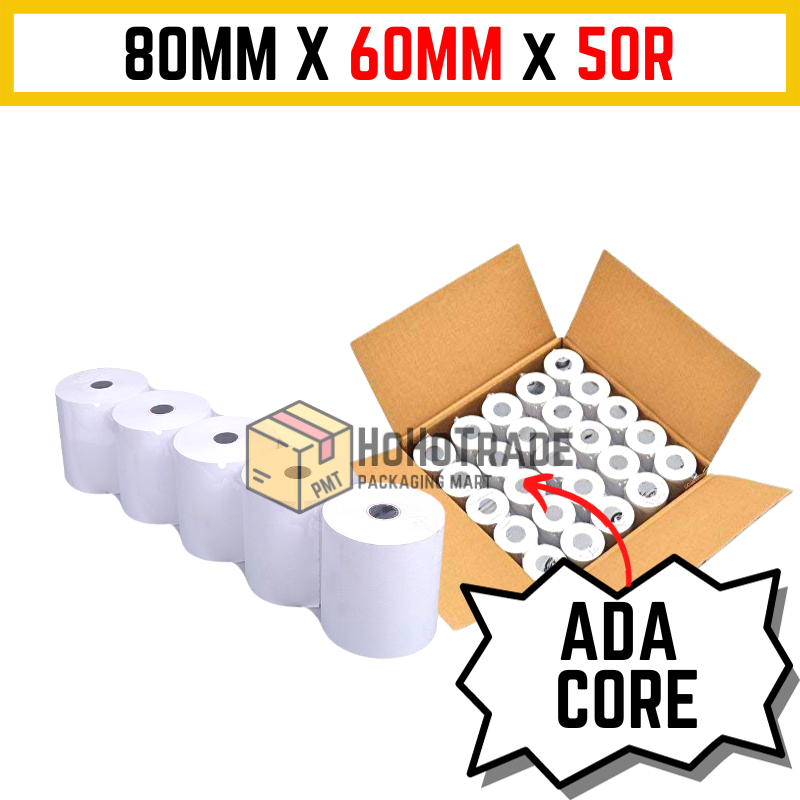 1 carton - 57mmx40mm / 80mmx80mm Coreless Thermal Receipt Paper Roll ...