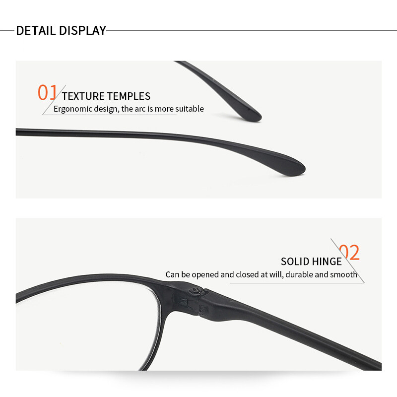 PTQ Fashion TR90 Reading Glasses Full Frame HD Reading Glasses Portable Comfortable Glasses ...
