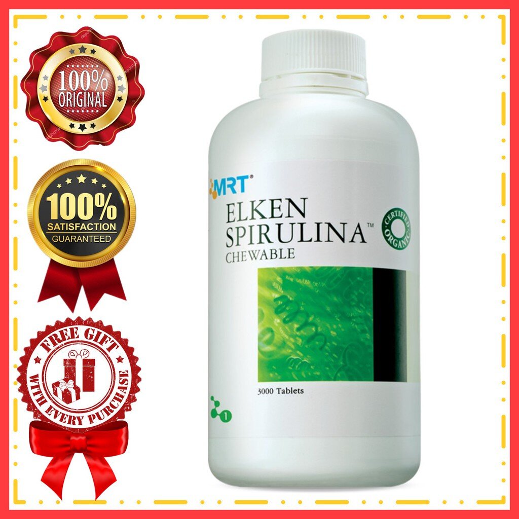 Original ELKEN Spirulina Chewable 3000 Tablets - Ready Stock Available | Lazada