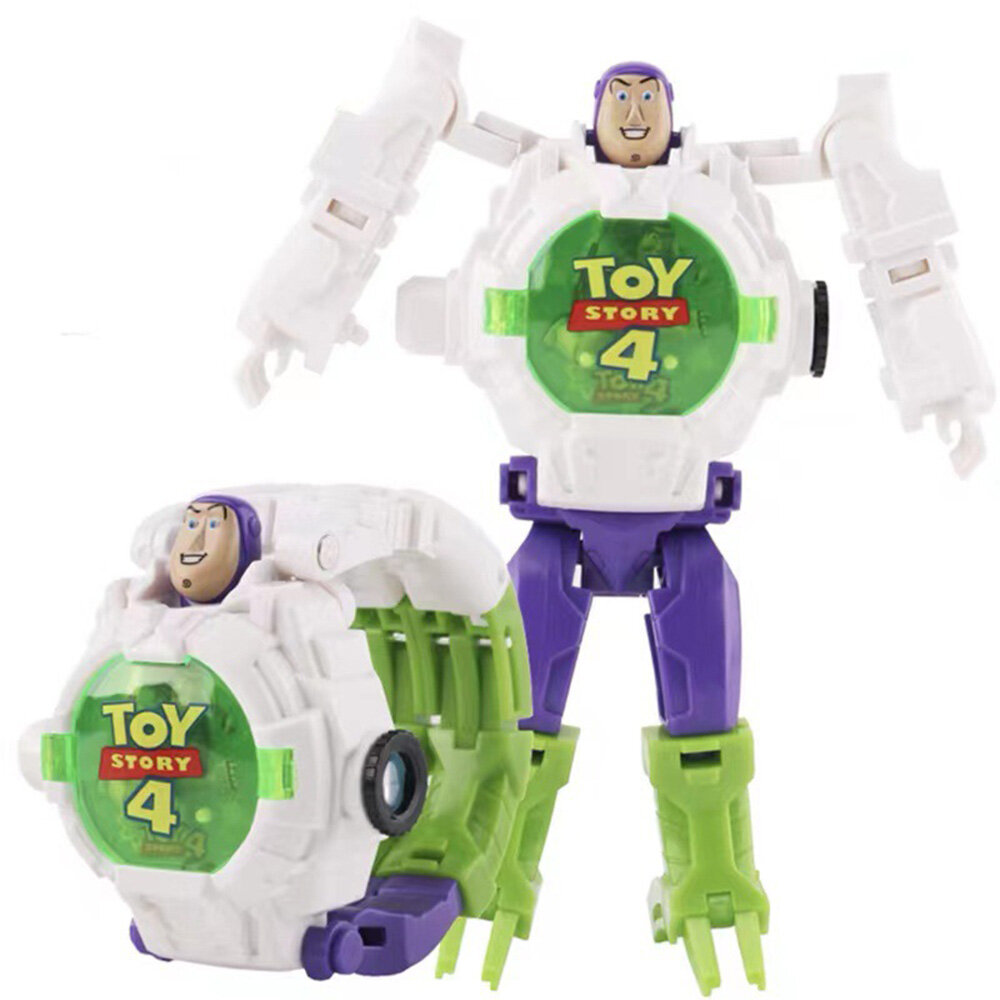 Kids Watch Boy Girl Cartoon 3D Projection Transform Robot Watch ...