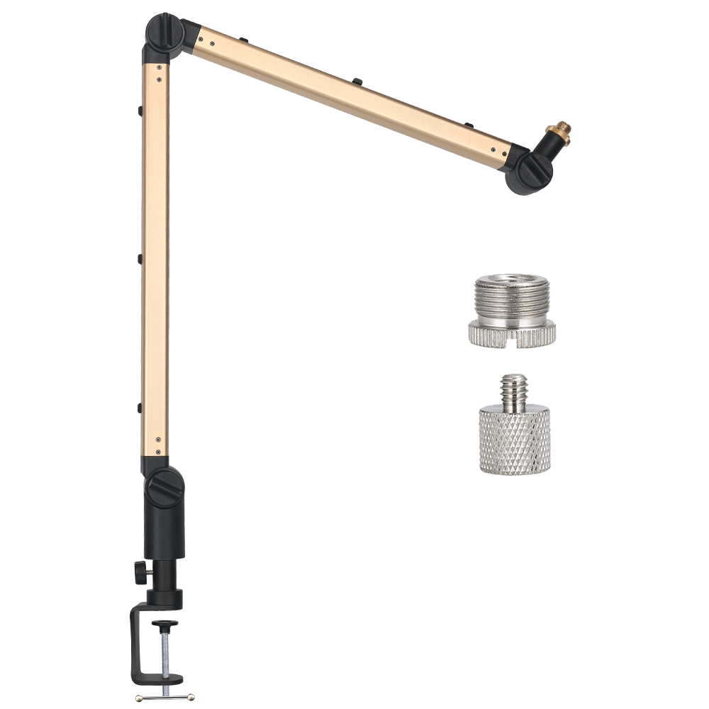 BOMGE Cantilever Microphone Stand Adjustable 360° Swivel Desk Mount ...