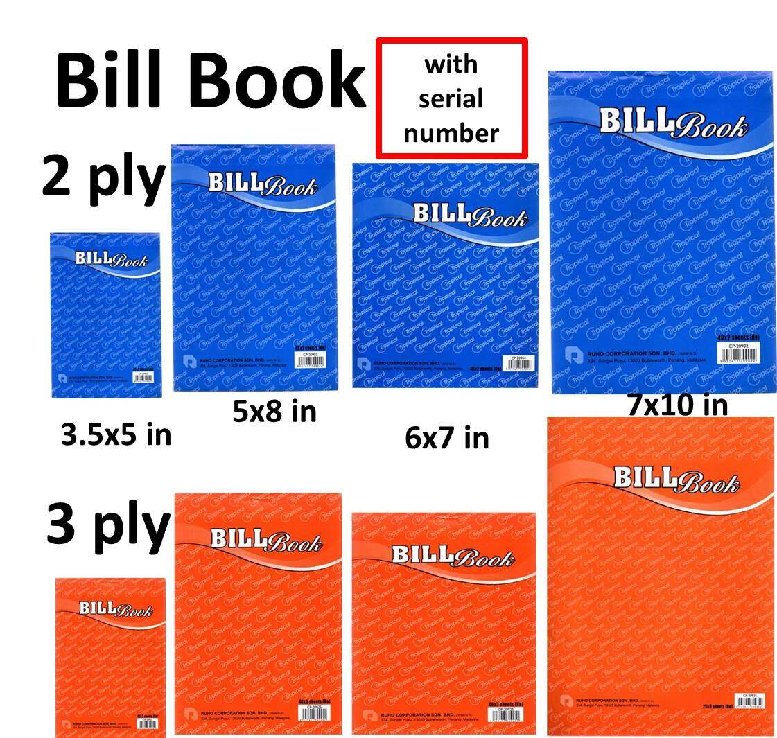 Tropical 2ply / 3ply Bill Book Serial Number Receipt Book / Invoice ...