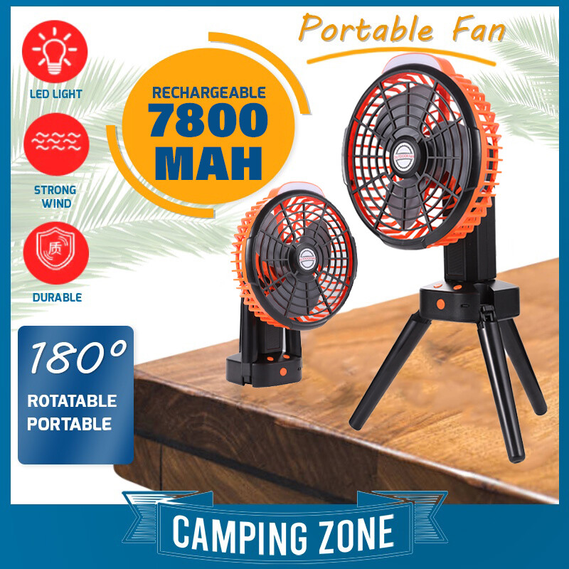 X6 Camping Fan Rechargeable Fan Light Portable Fan With Light Kipas ...