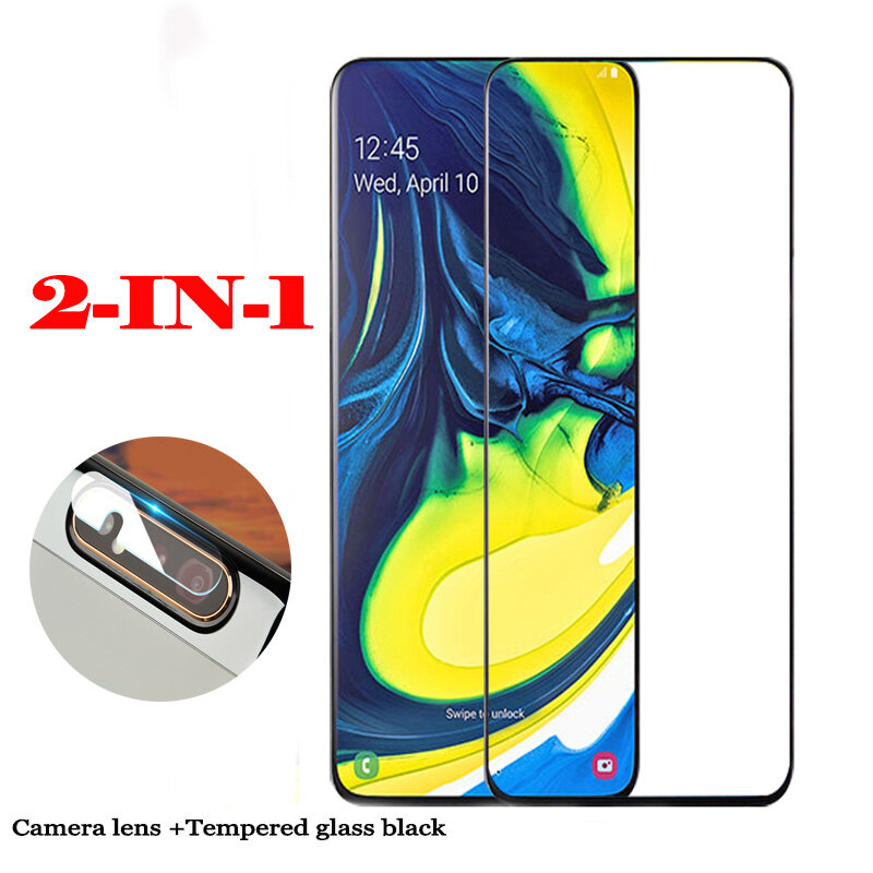 2 In 1 on For Samsung Galaxy A80 Camera Lens Film & 9D Full Cover ...