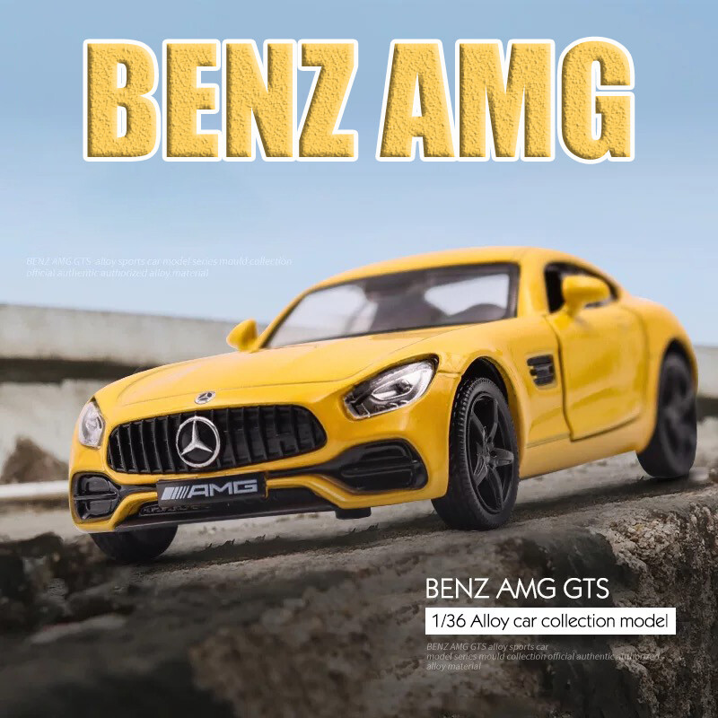  RUM 1 36 Scale Mercedes Benz AMG GT Alloy Car Model Light Sound