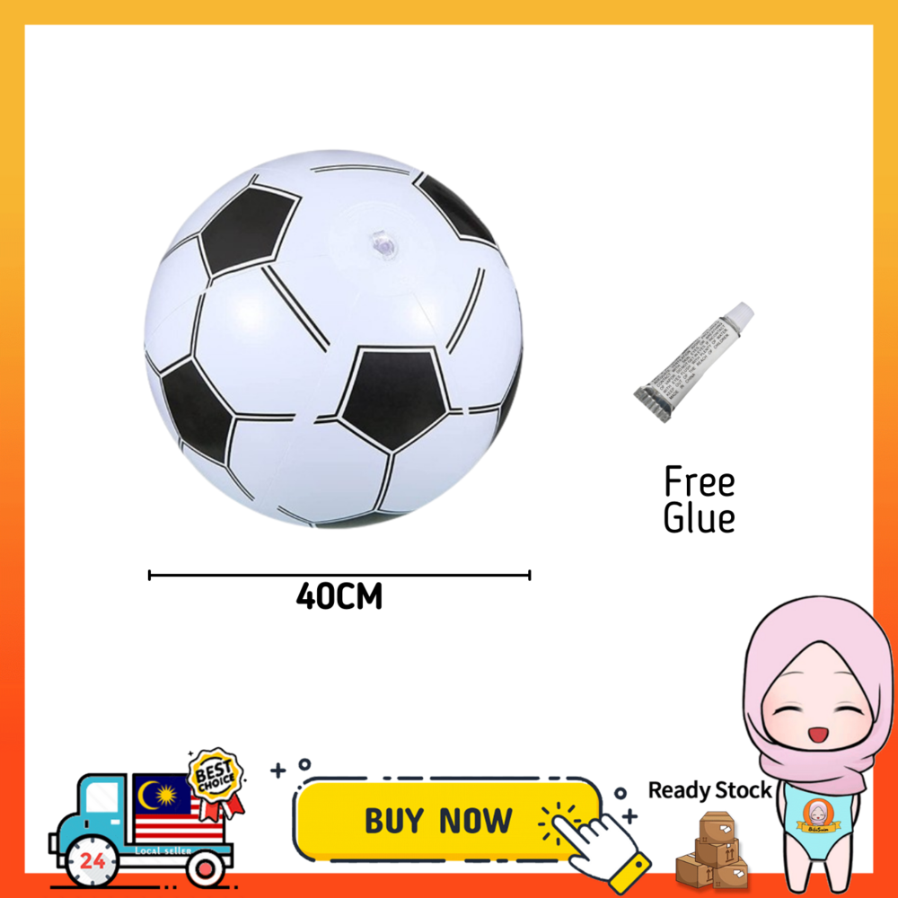 Inflatable PVC Football Soccer Rubber Ball Kids Children Beach Pool ...