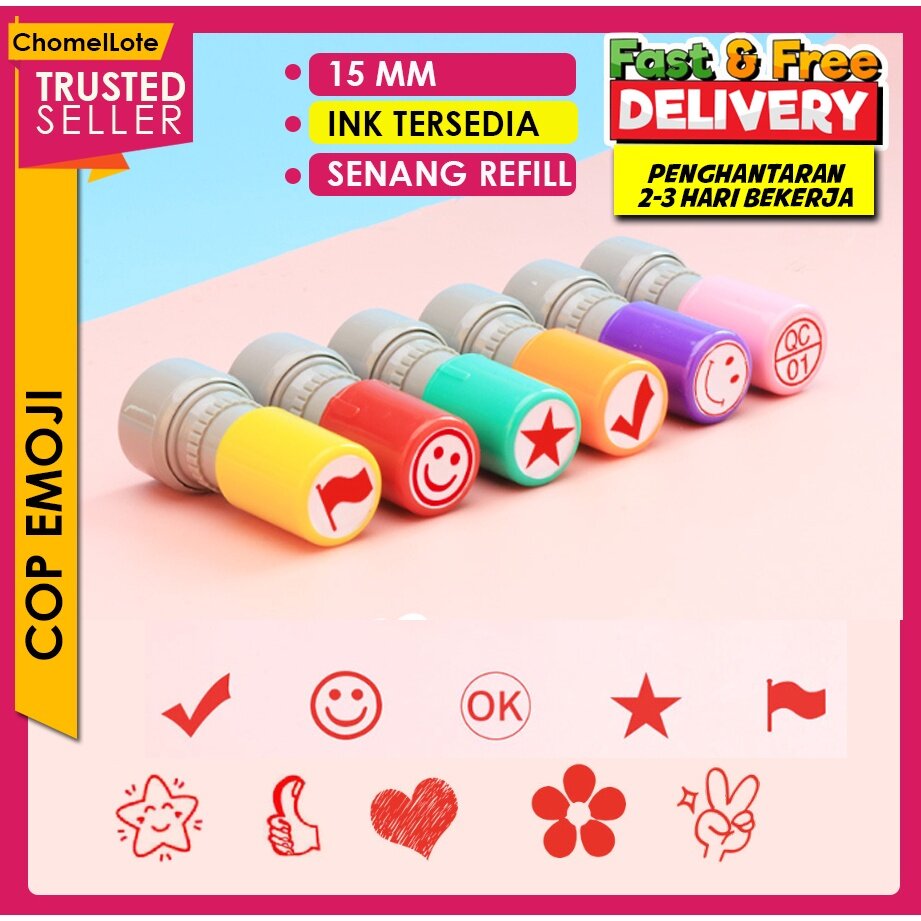 F15 Rubber Stamp Rewards Children's Cartoon Emoji Star Love Bintang ...