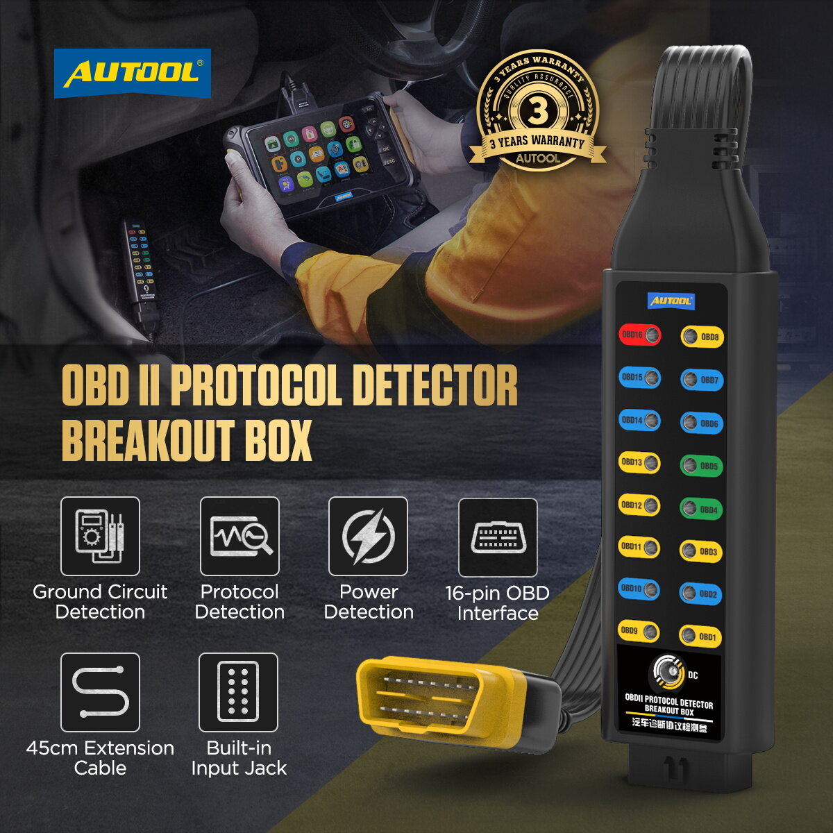 (รับประกัน3ปีส่งฟรี) AUTOOL OBD2 เครื่องตรวจจับโปรโตคอล และกล่องแยกสัญญาณ obd2 pk DY29 สําหรับ ...