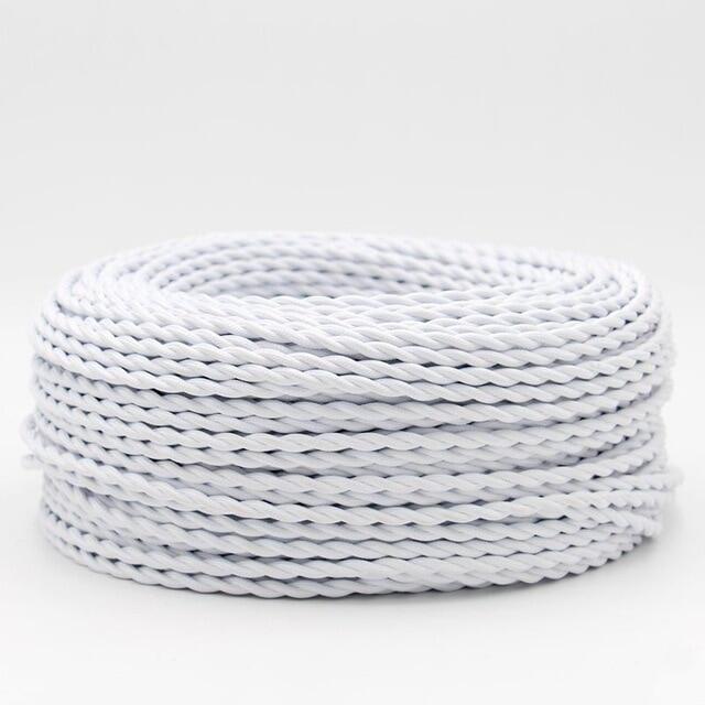 2 Core 0.75Mm2 Vintage Twisted Cable Fabric Cloth Covered Lamp Cord ...