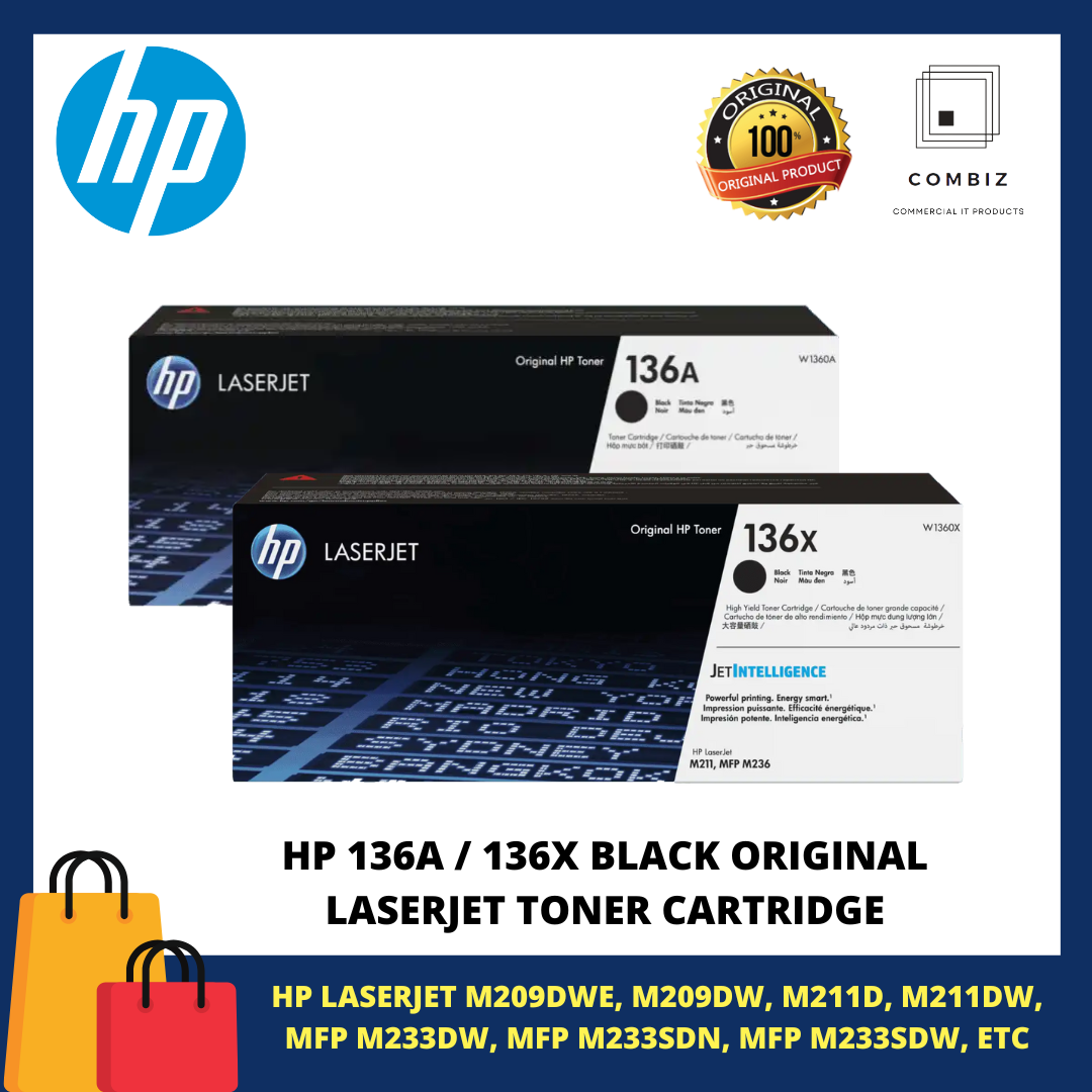 TONER HP 136A / 136X BLACK ORIGINAL LASERJET TONER CARTRIDGE ( W1360A ...
