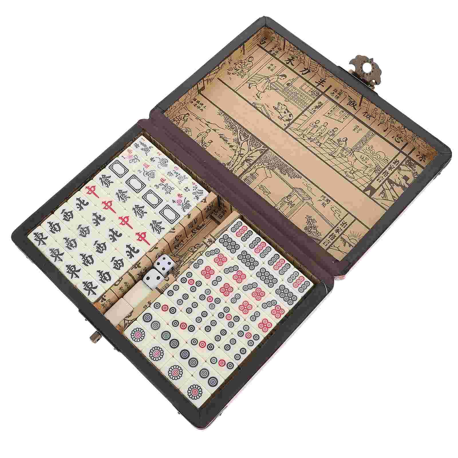 Mahjong Set Box Mahjong Set Number Mahjong Set Mahjong Game Set Wood ...