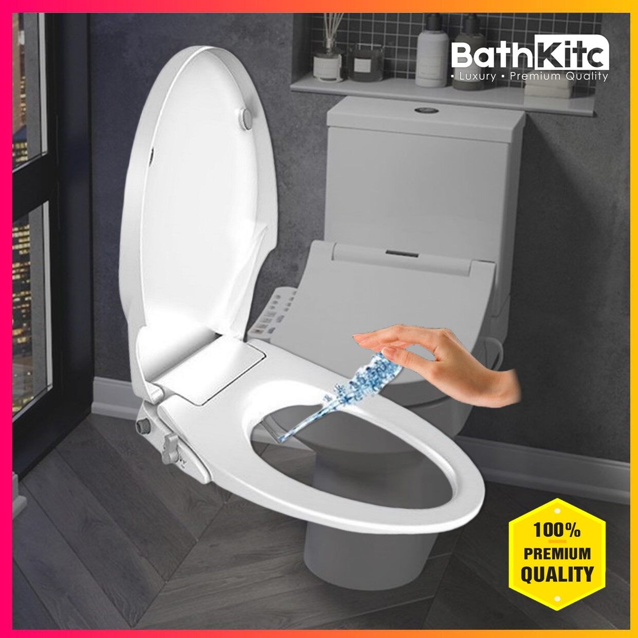 BATHKITC Bathroom Toilet Bidet Seat Cover V Shape | Lazada