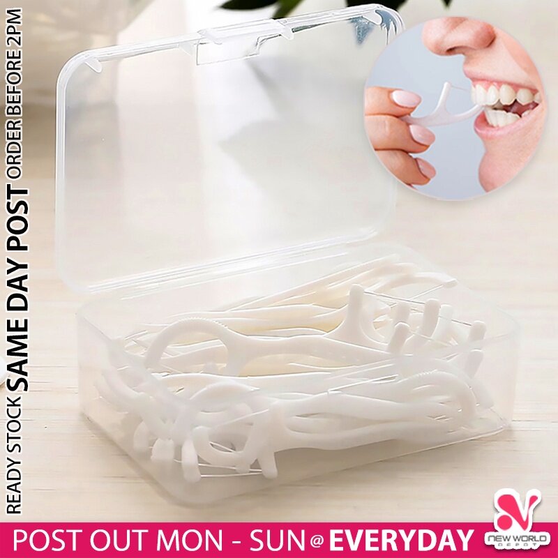 𝟱𝟬𝗣𝗖𝗦 》Dental Floss L Shape Teeth Whitening Elasticity Floss ...