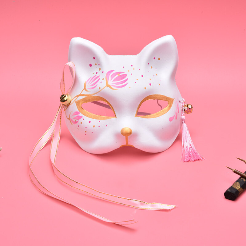 Hand-painted ancient Hanfu mask Japanese style and wind fox half face ...